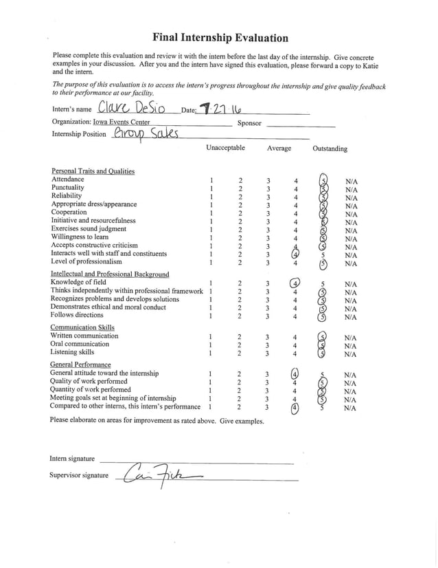 Final Internship Evaluation | PDF