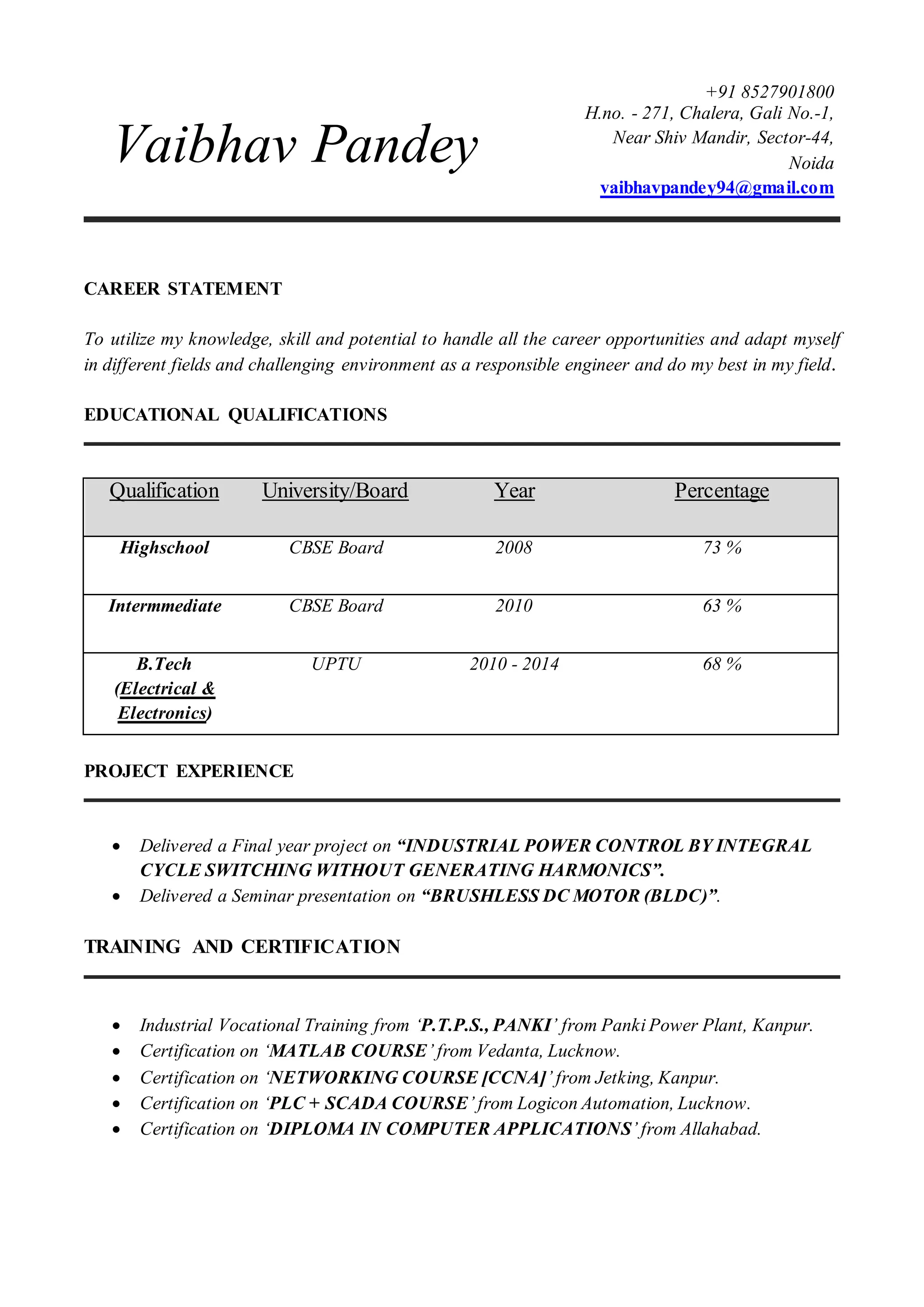 Vaibhav CV Nw | DOCX | Technology & Computing