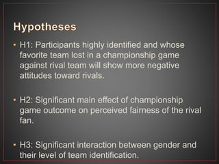 Sports Fans’ Team Identification and Their Attitudes | PPTX | Sports