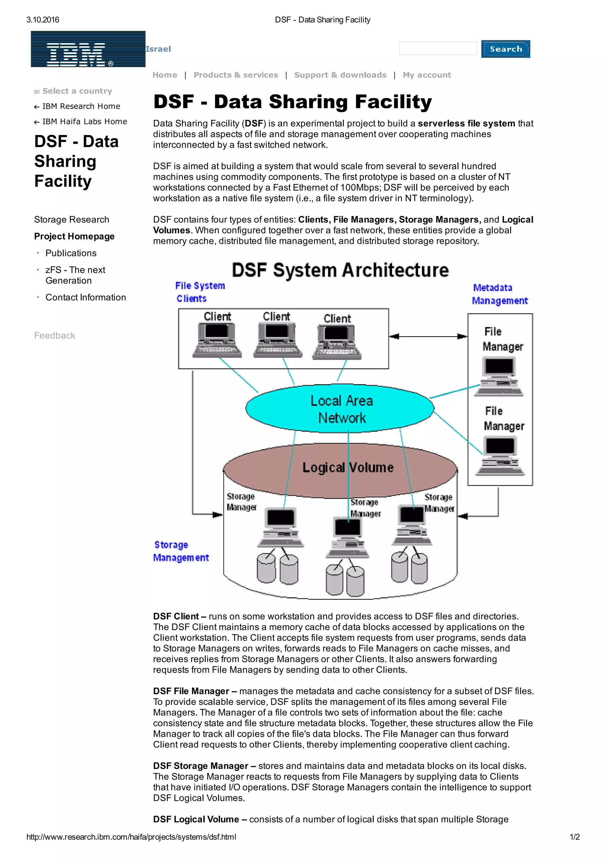 DSF - Data Sharing Facility | PDF