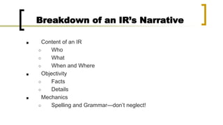 How_to_Write_an_IR | PPTX