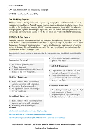 Essay Writing Guide- SKYEfit | PDF | Homework and Study | Education