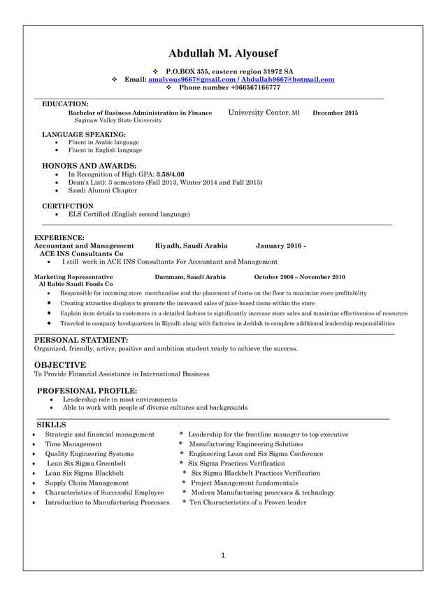 Resume- CV- Abdullah | PDF