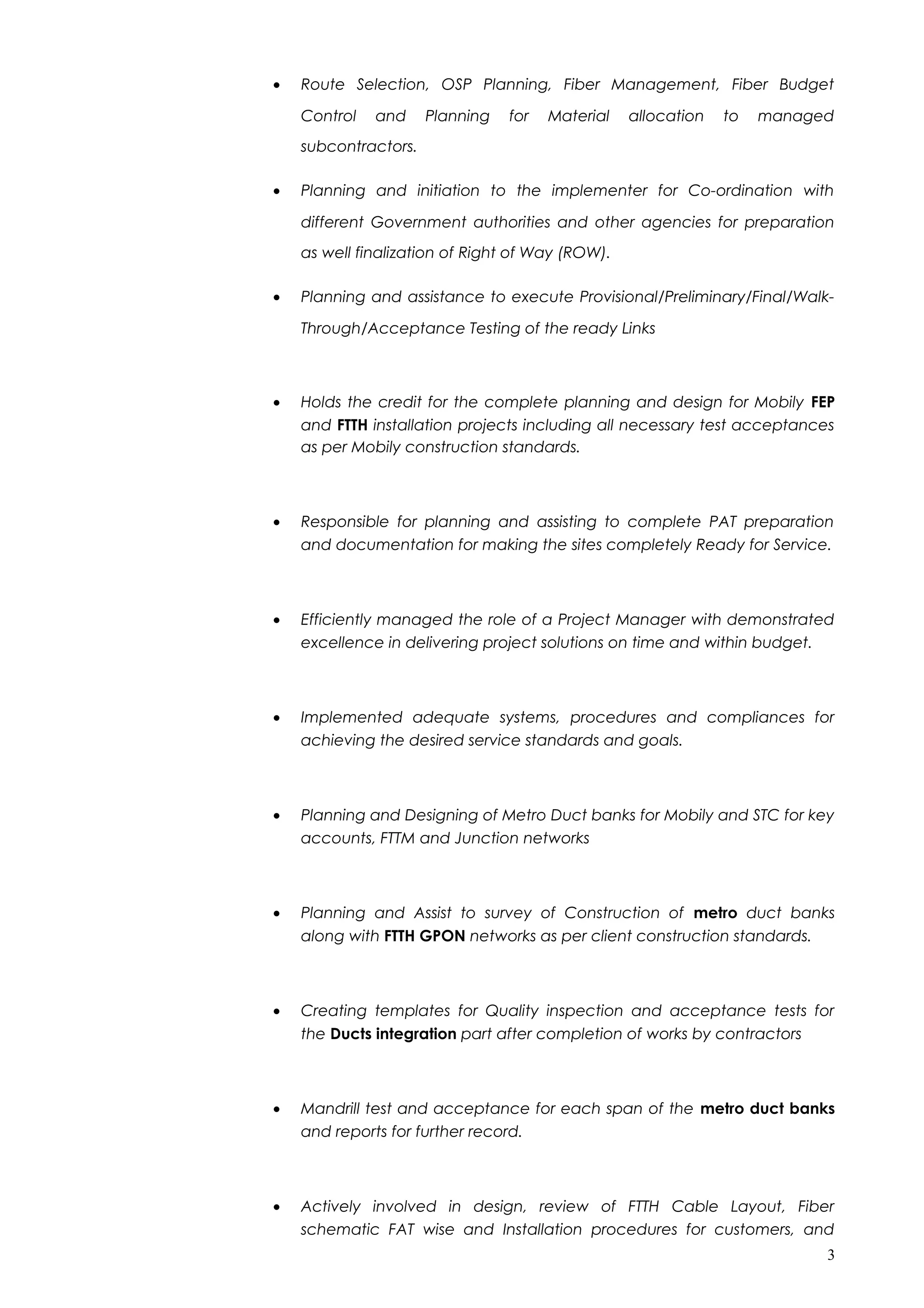 CV For OSP Planning & Design-Kumaran | DOC