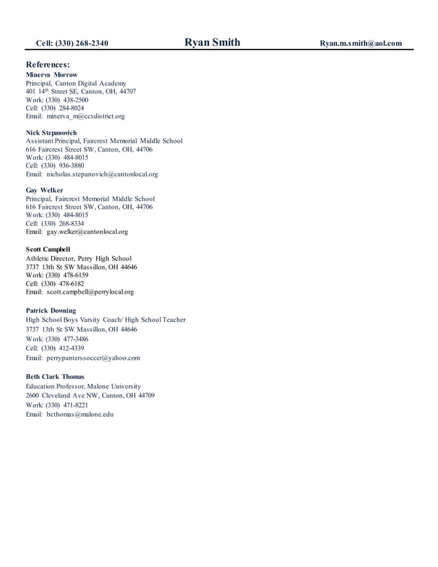 Ryan Matthew Smith 2016-2017 | PDF