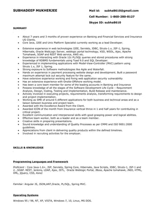 Subhadeep_Mukherjee_Java_7years | DOC | Web Development | Internet