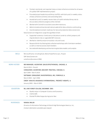 Mary King CV | DOCX