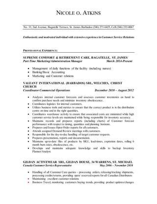 NATKINS CV 2014 | DOCX | Logistics | Business