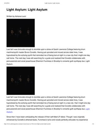 Light Asylum | PDF
