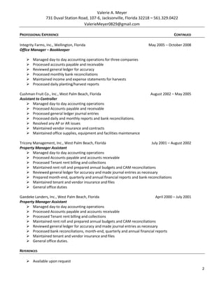 Valerie Meyer - Resume | PDF | Business Accounting & Finance | Business