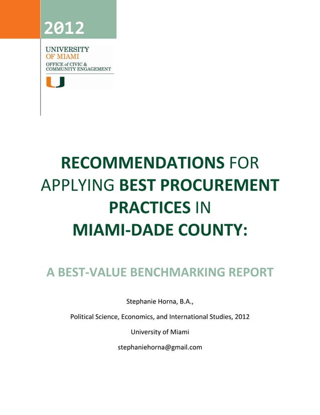 Recommendations for Applying Best Procurement Practices in Miami-Dade ...