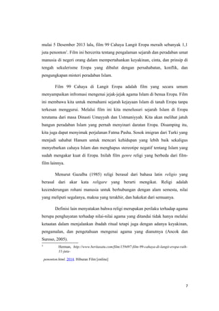 makalah PEMAKNAAN NILAI religi dlm film 99 Cahaya | PDF