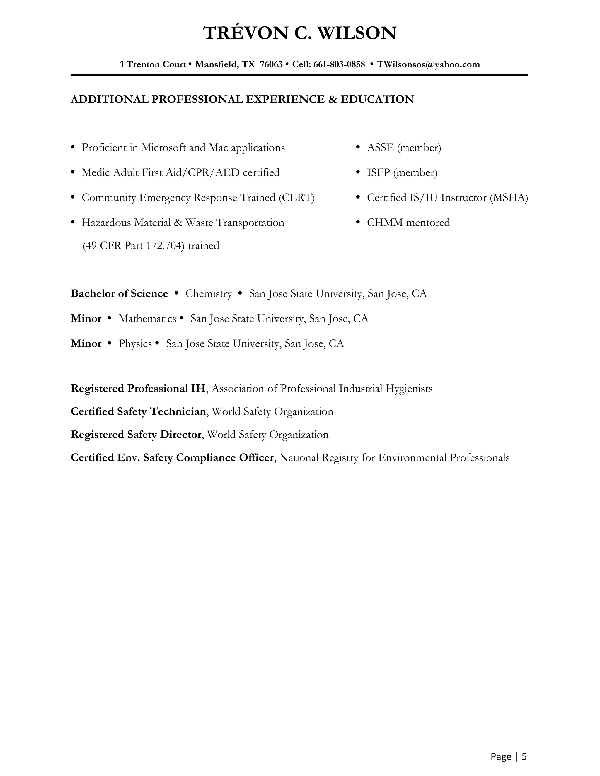 Trevon Wilson Resume | DOC