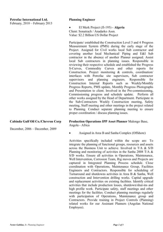 Nestor Gabilan CV - Sr. Planning Engineer | PDF