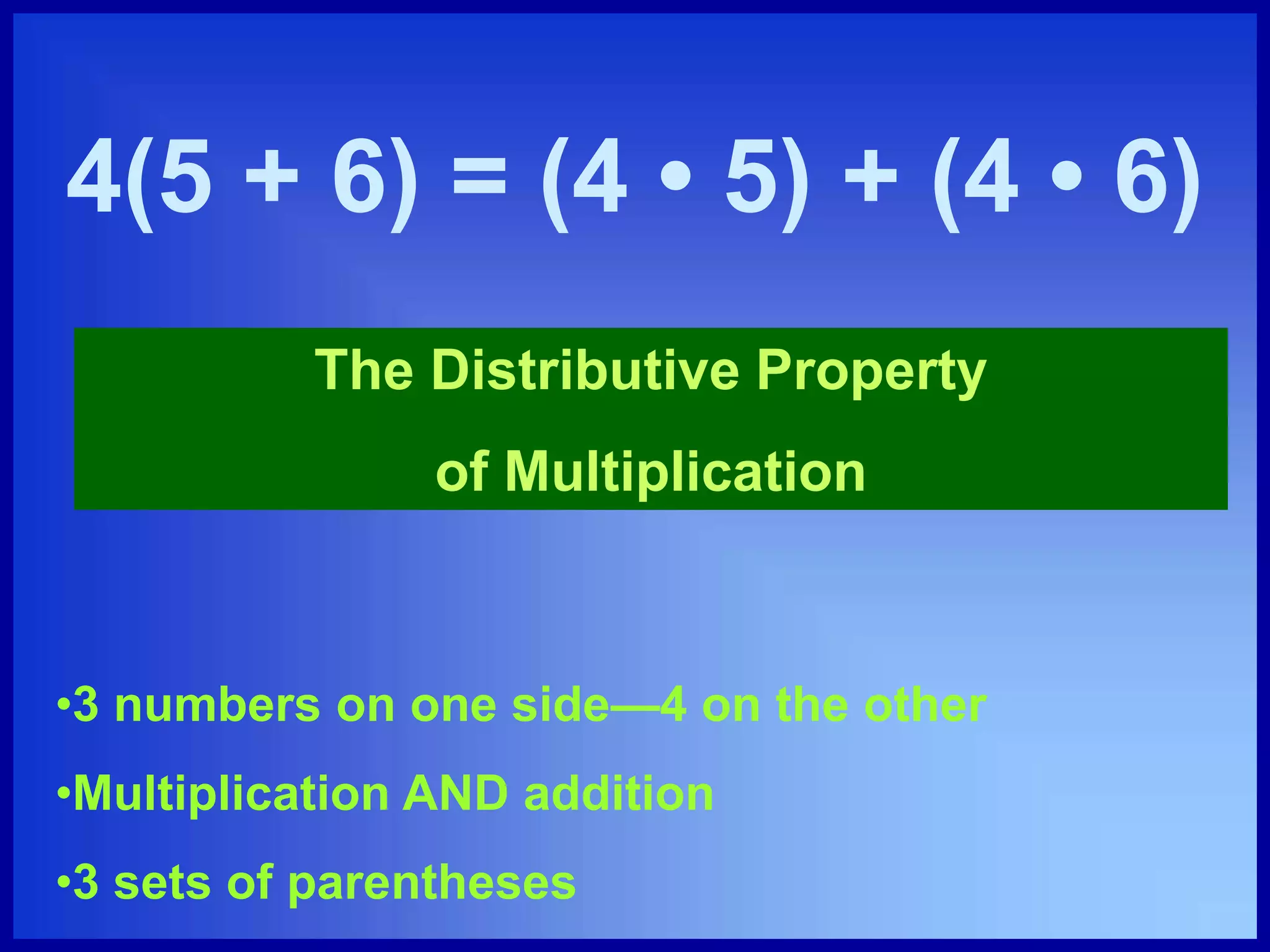 PROPERTIES OF MULTIPLICATION | PPT