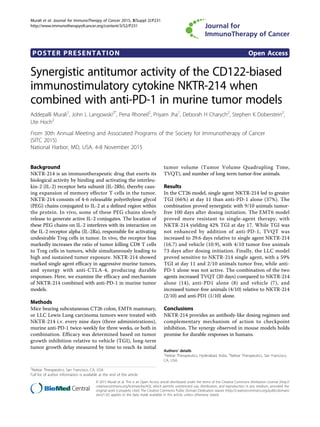 poster presentation -Journal for immuno therapy of cancer | PDF