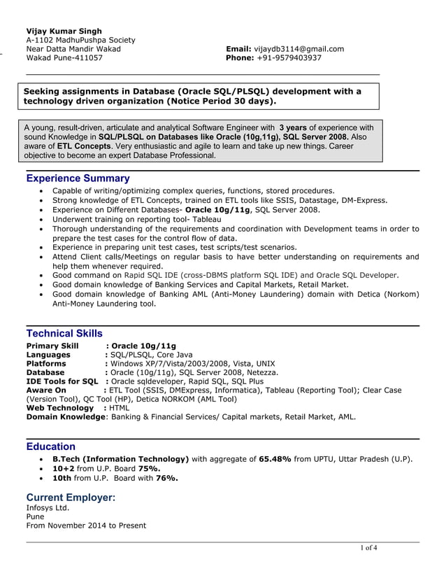 Vijay_Kr_Singh_Oracle_SQL_PLSQL_Developer | DOC