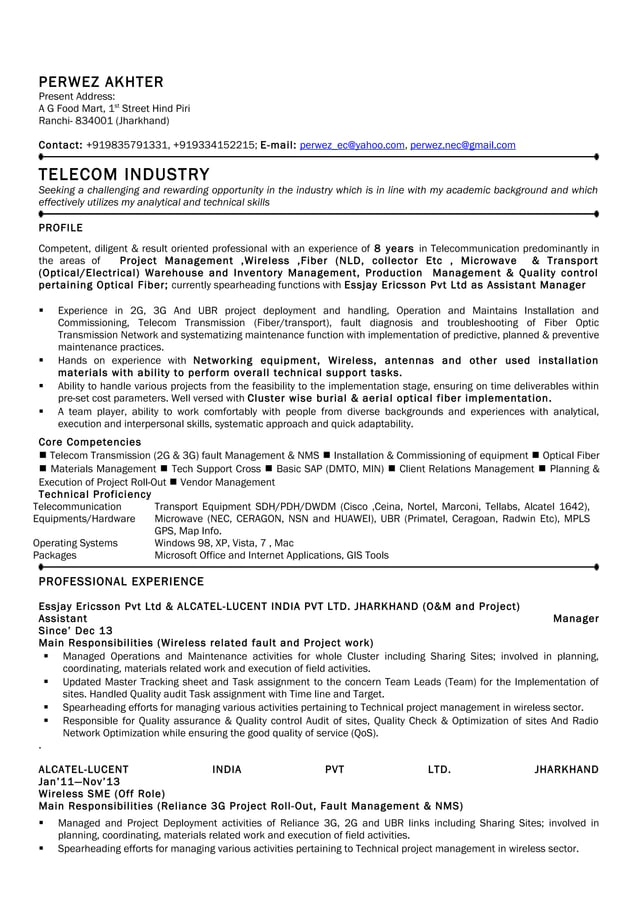 Perwez's Resume | PDF