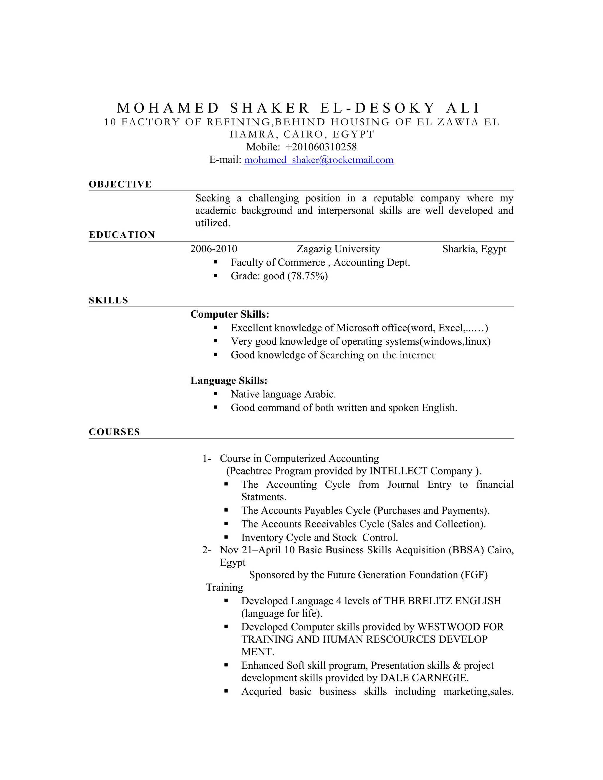Mohamed_Shaker_Resume | DOC