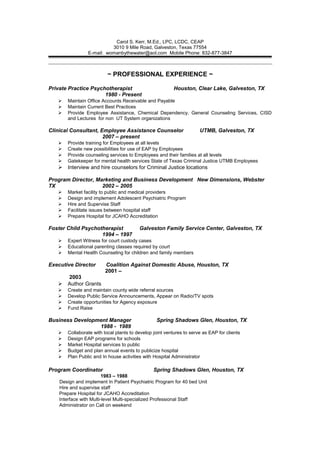 Carol Kerr Resume October 2015 | DOC