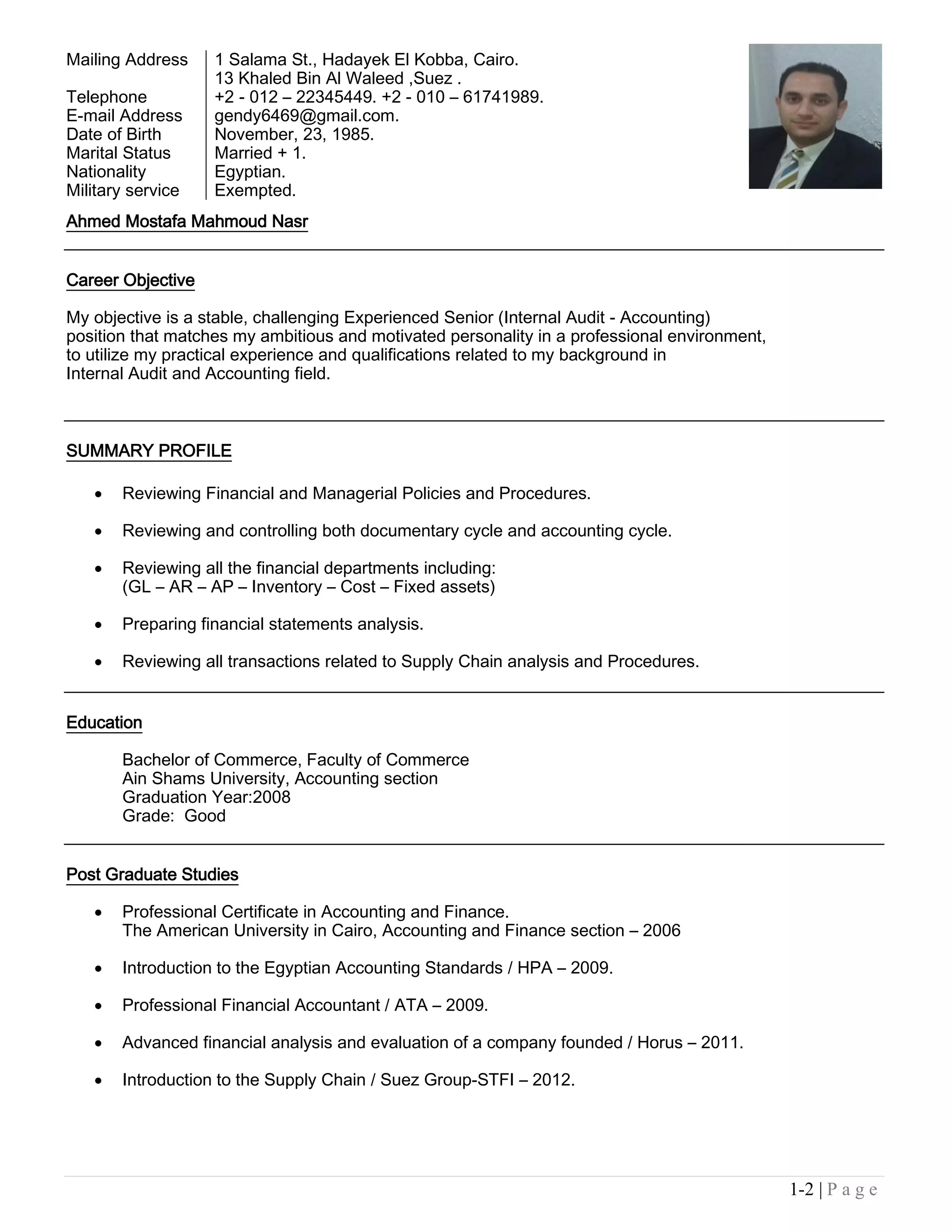 Ahmed Elgendy CV - 2015 | PDF