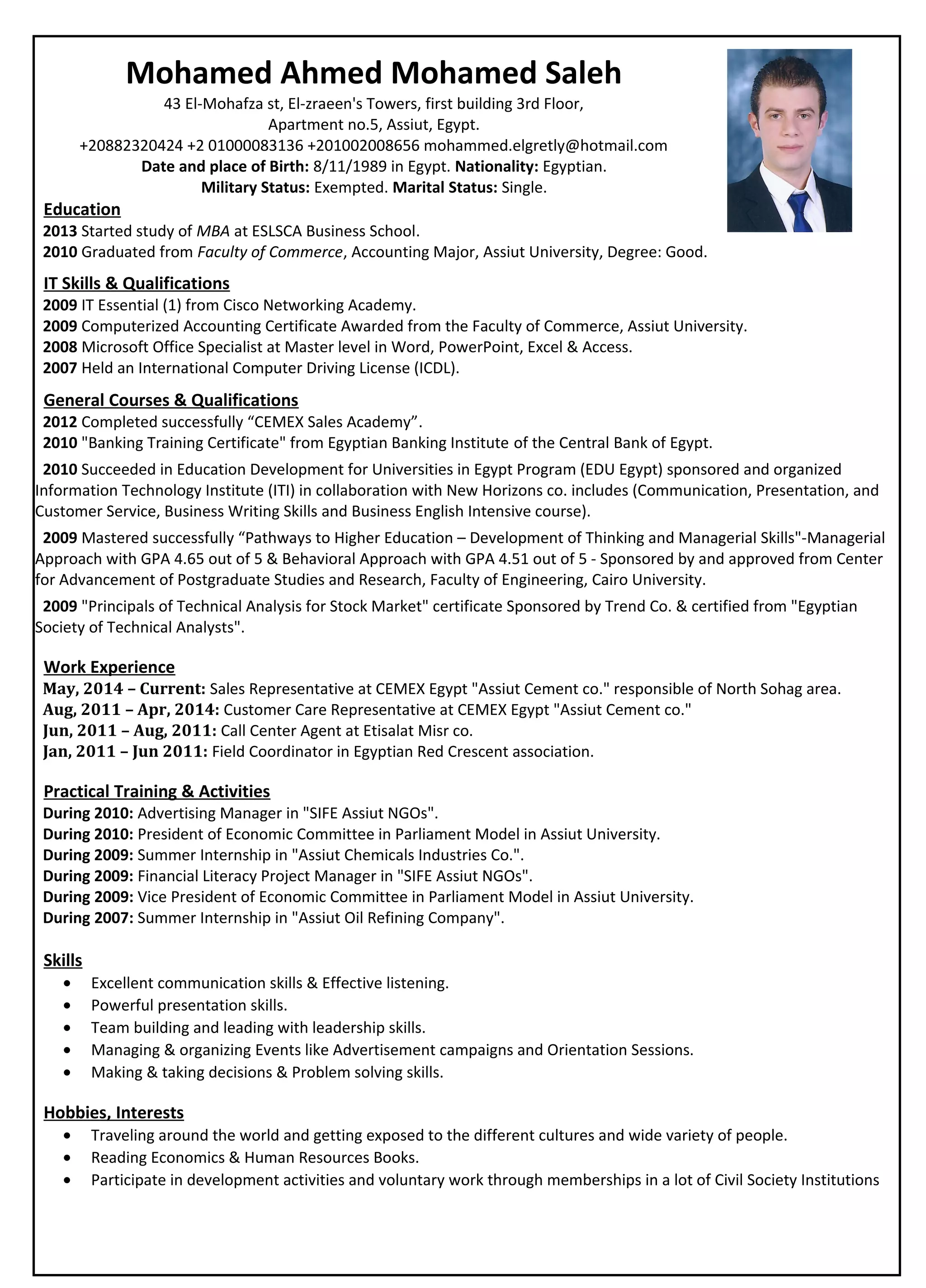 Mohamed Ahmed El-Gretly CV | DOC