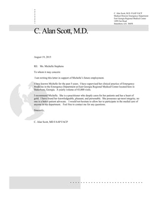Dr Scott Reference Letter-work | PDF
