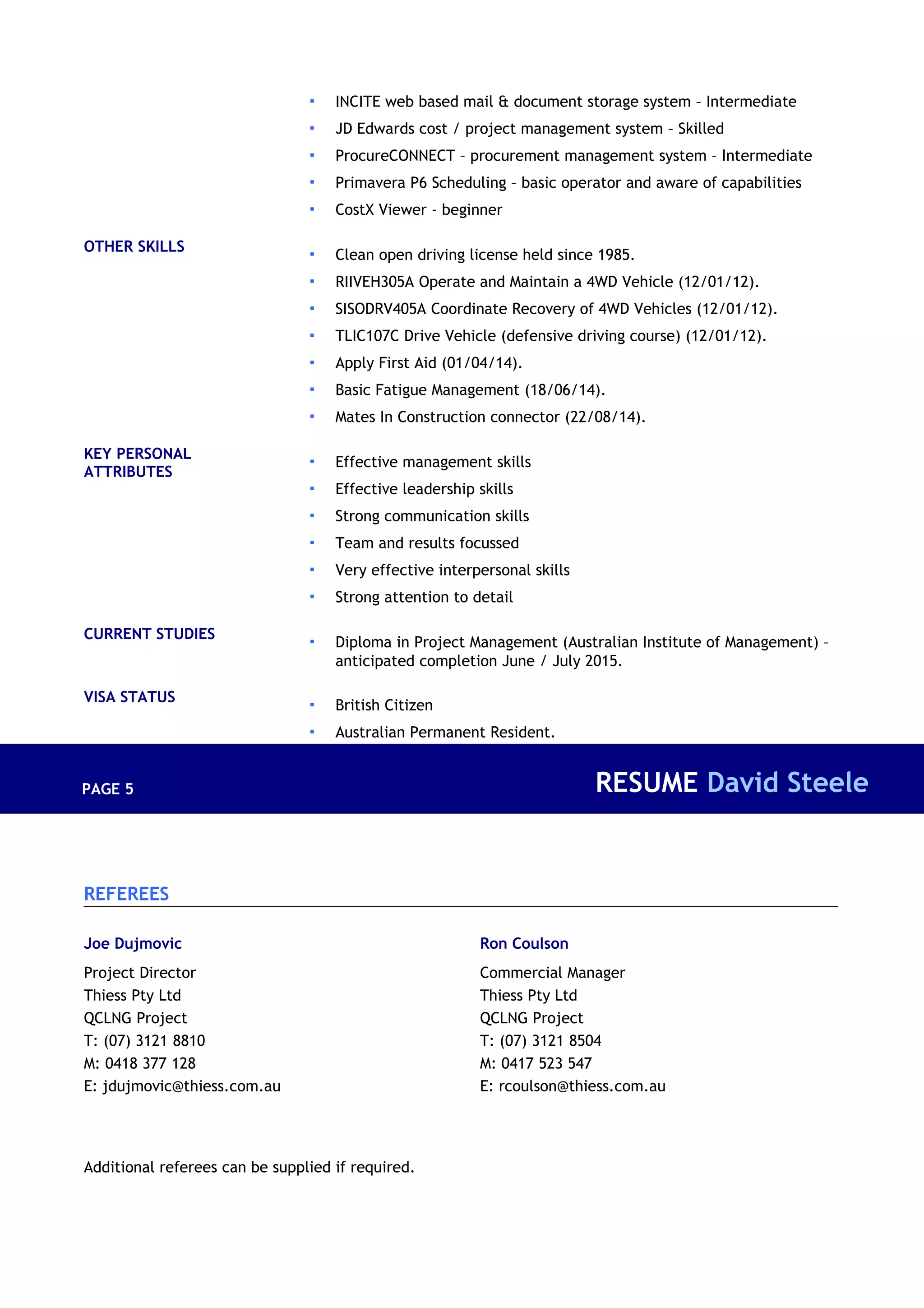 Resume - David Steele 14.05.15