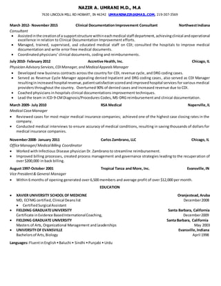 Nazir Umrani, MD Resume June 2016 | DOCX