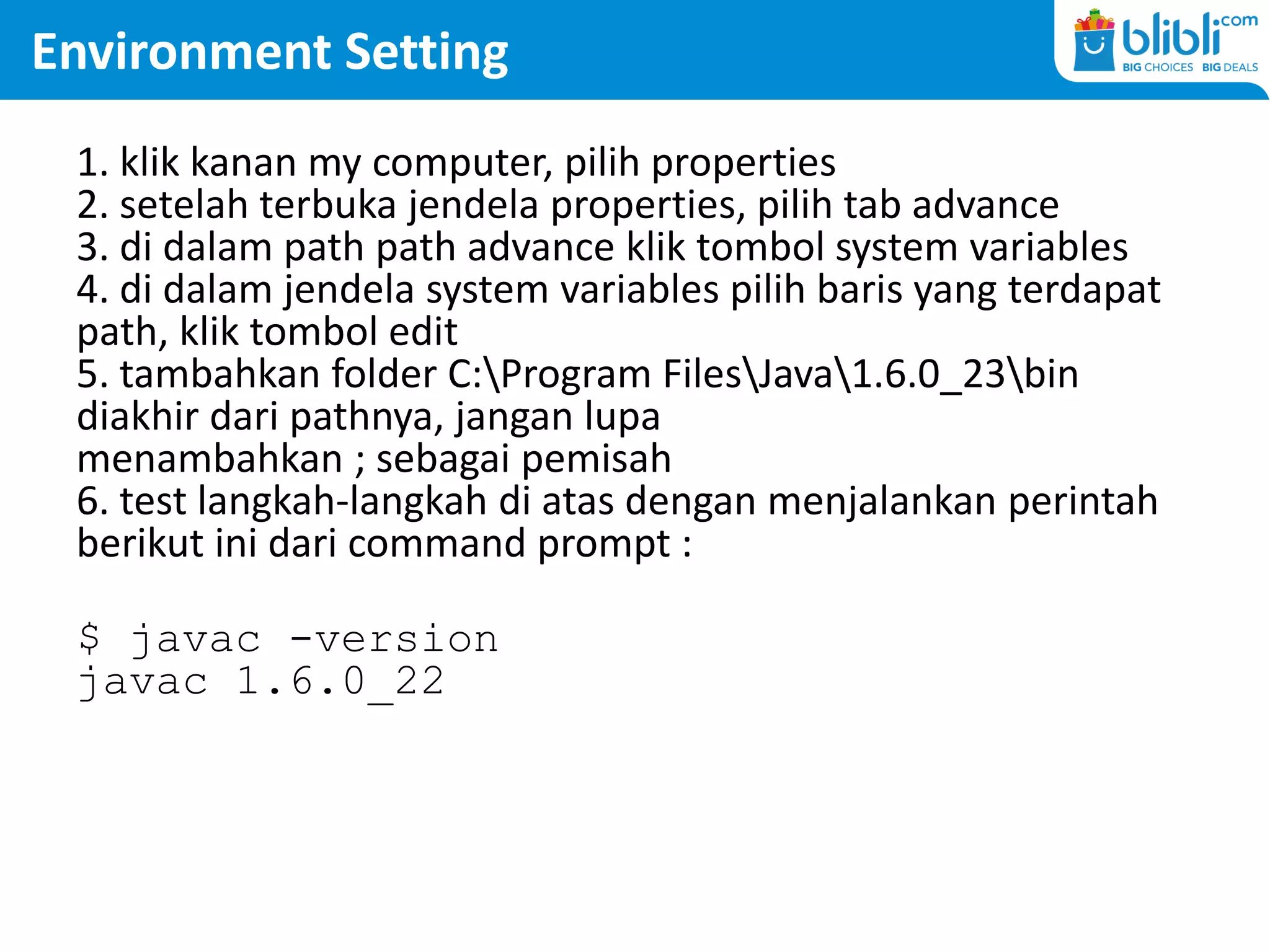 java-fundamental-dan-java-web-blibli-dot-com-ilmu-komputer-IPB | PPT