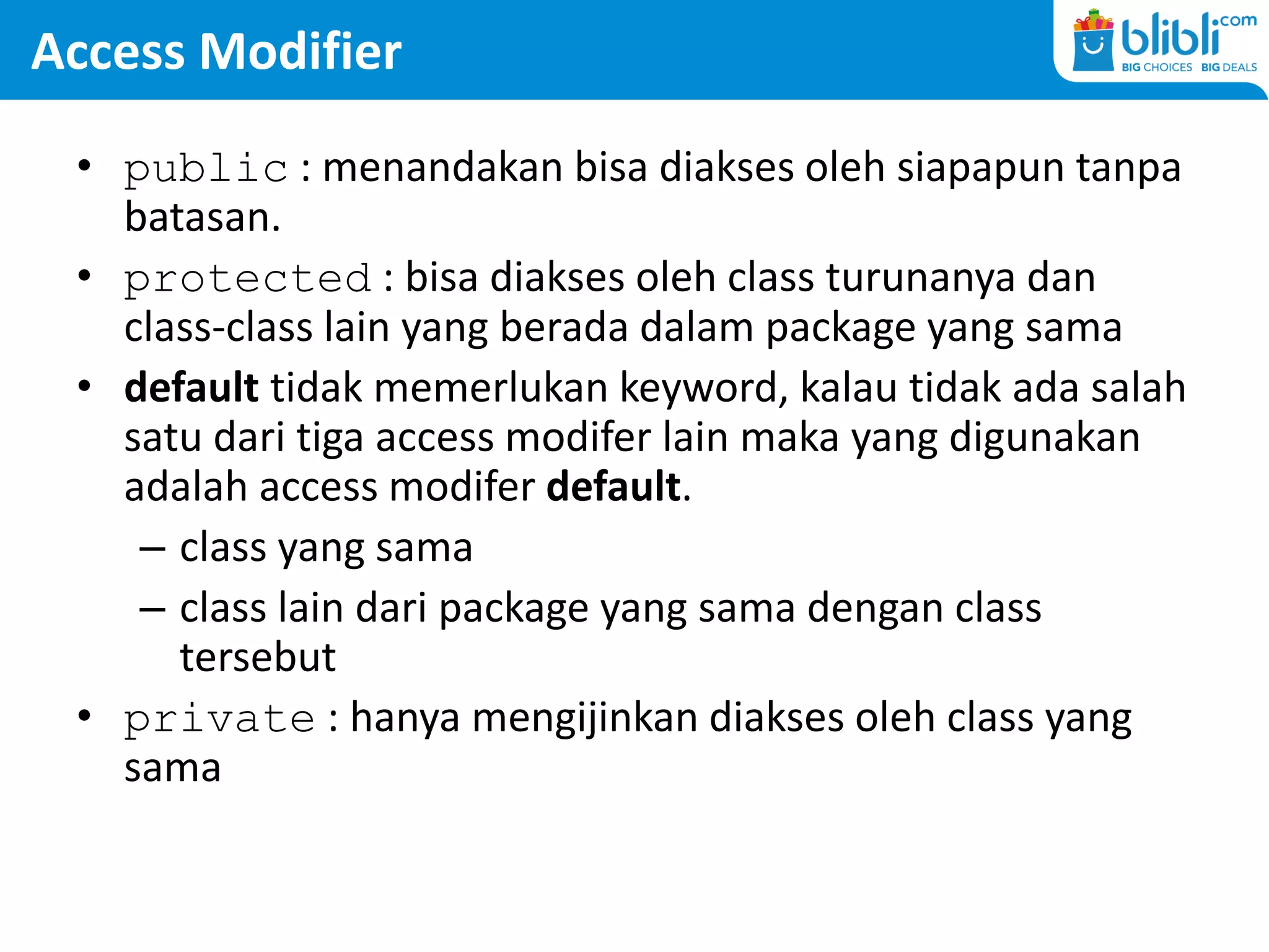 java-fundamental-dan-java-web-blibli-dot-com-ilmu-komputer-IPB | PPT