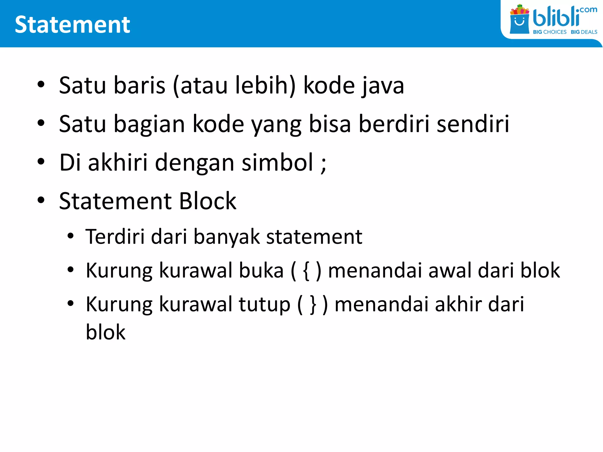 java-fundamental-dan-java-web-blibli-dot-com-ilmu-komputer-IPB | PPT