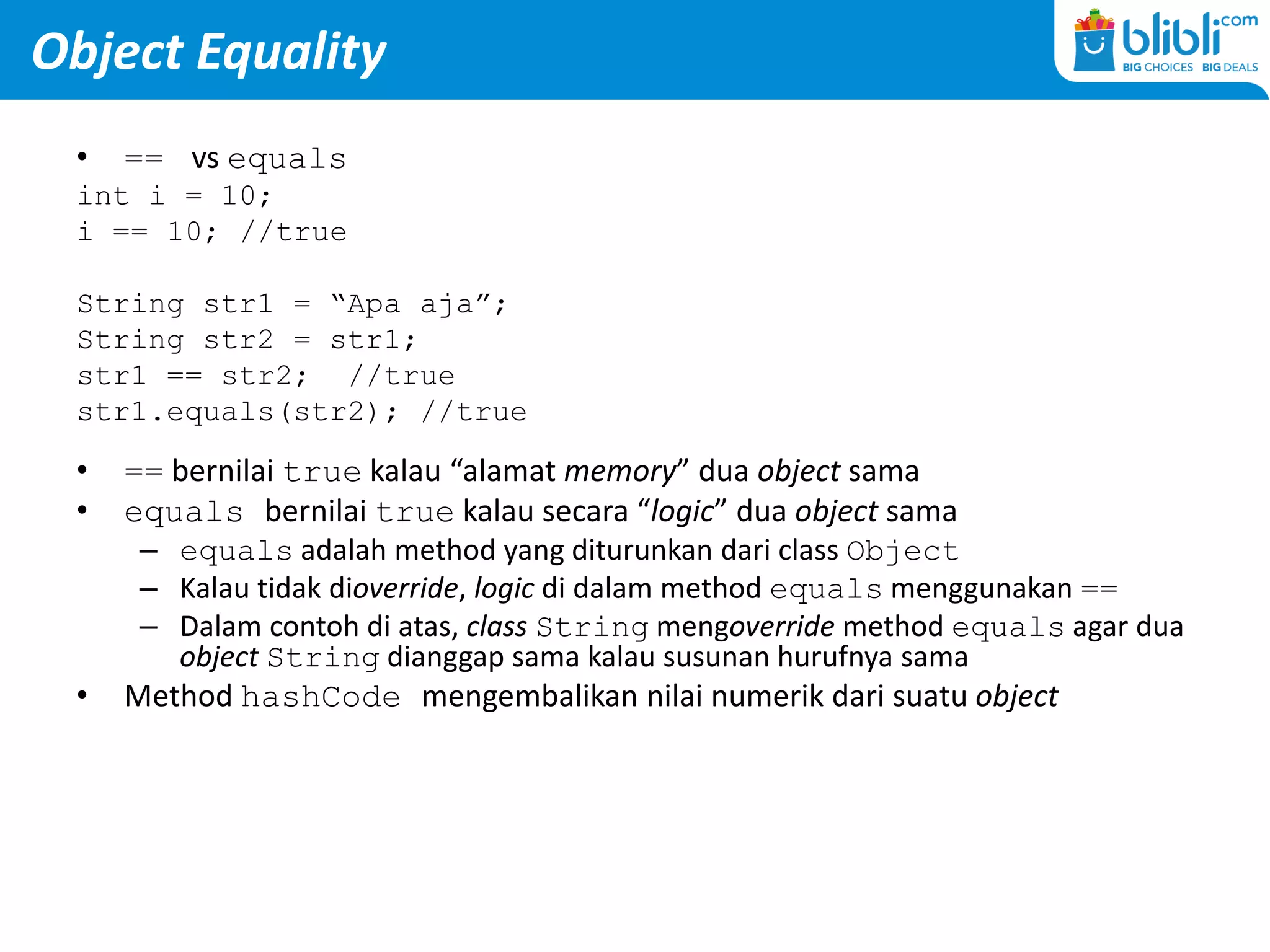java-fundamental-dan-java-web-blibli-dot-com-ilmu-komputer-IPB | PPT
