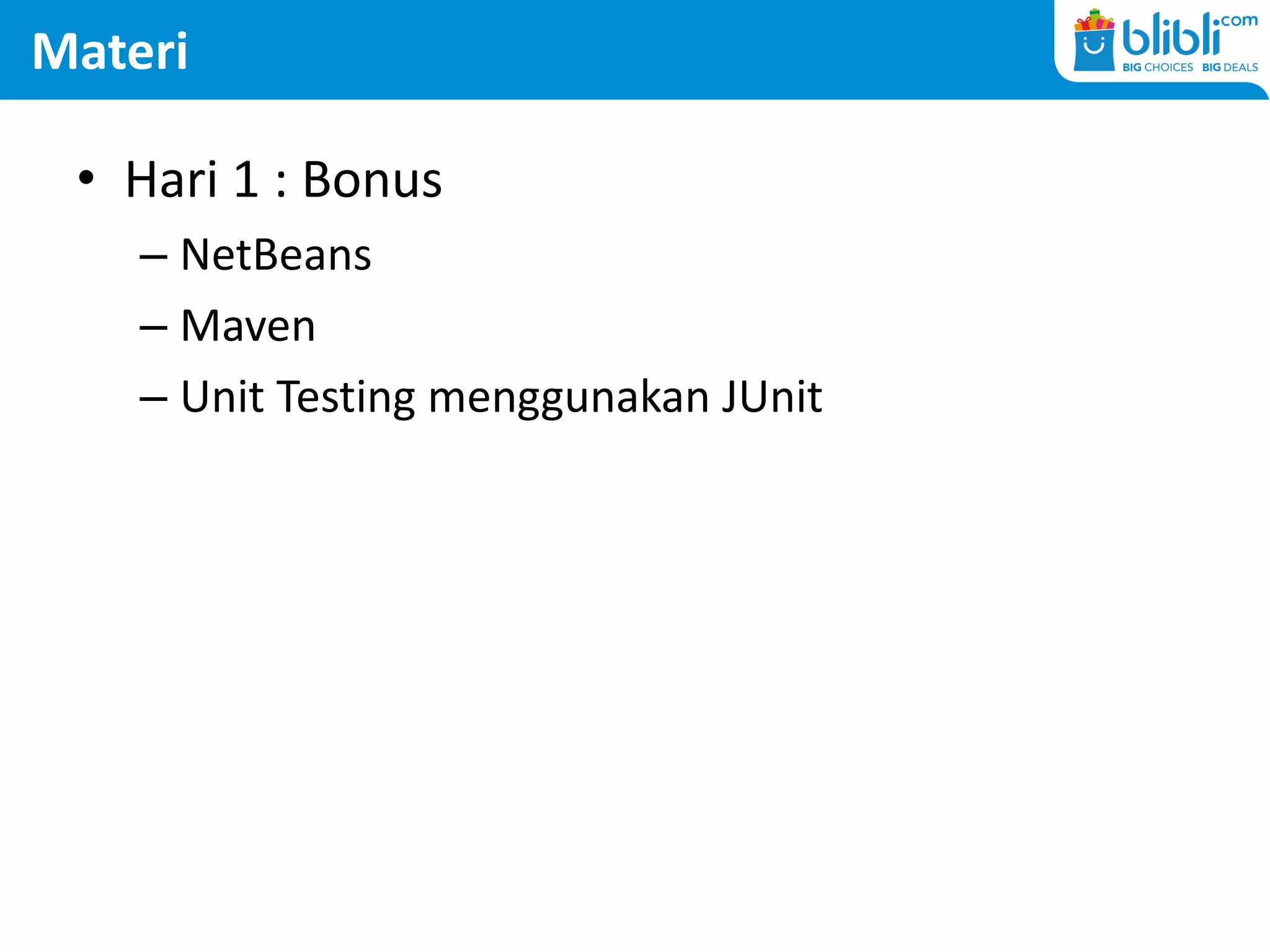 java-fundamental-dan-java-web-blibli-dot-com-ilmu-komputer-IPB | PPT