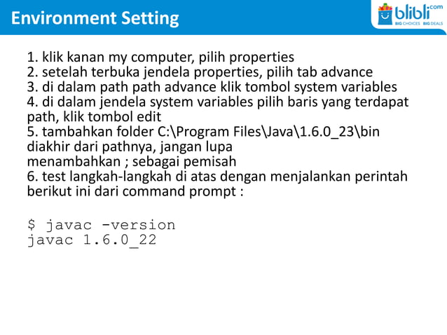 java-fundamental-dan-java-web-blibli-dot-com-ilmu-komputer-IPB | PPT