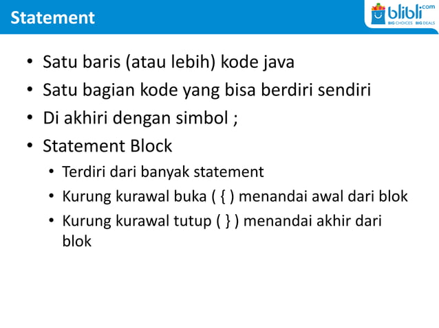 java-fundamental-dan-java-web-blibli-dot-com-ilmu-komputer-IPB | PPT