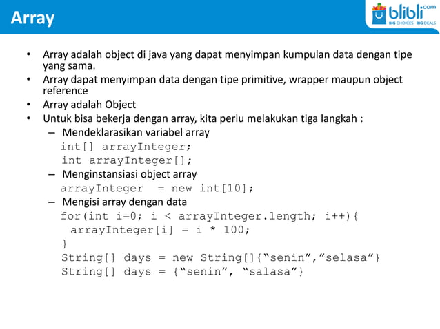 java-fundamental-dan-java-web-blibli-dot-com-ilmu-komputer-IPB | PPT