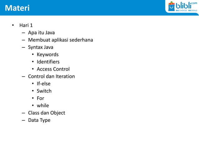 java-fundamental-dan-java-web-blibli-dot-com-ilmu-komputer-IPB | PPT
