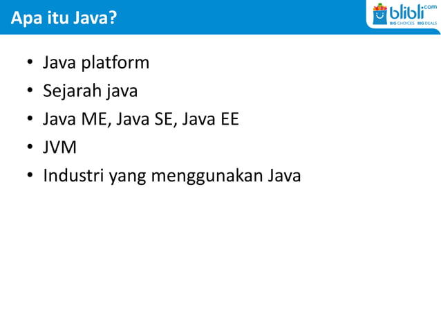 java-fundamental-dan-java-web-blibli-dot-com-ilmu-komputer-IPB | PPT