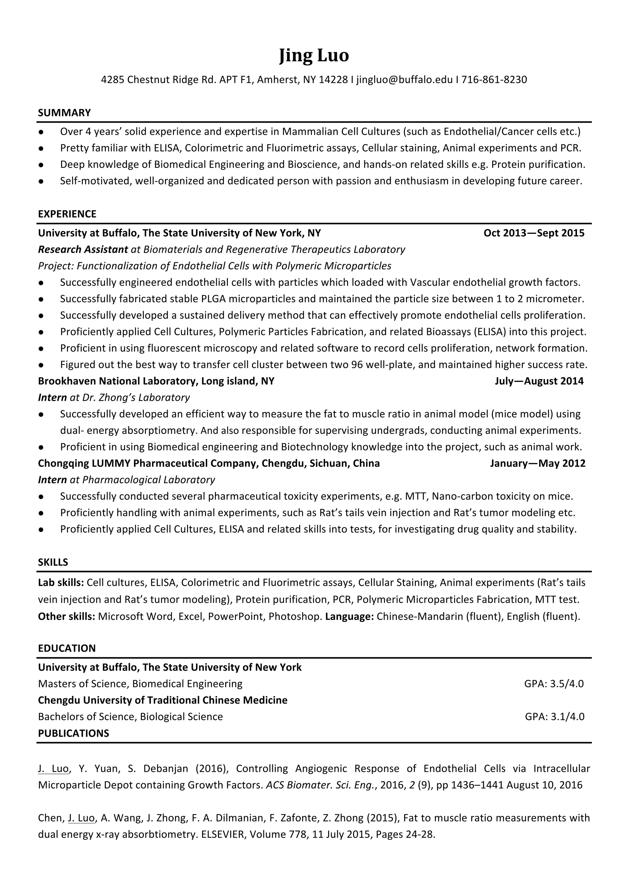 CV-Jing Luo,MS | PDF