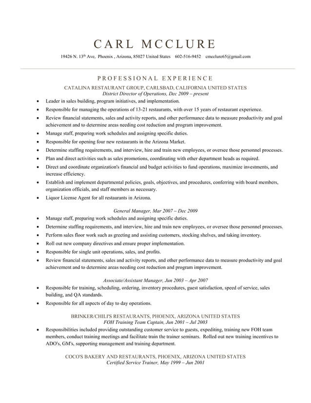 McClure Resume | DOCX | Sales | Business