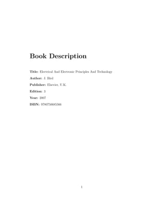 Electrical And Electronic Principles And Technology_J. Bird | PDF