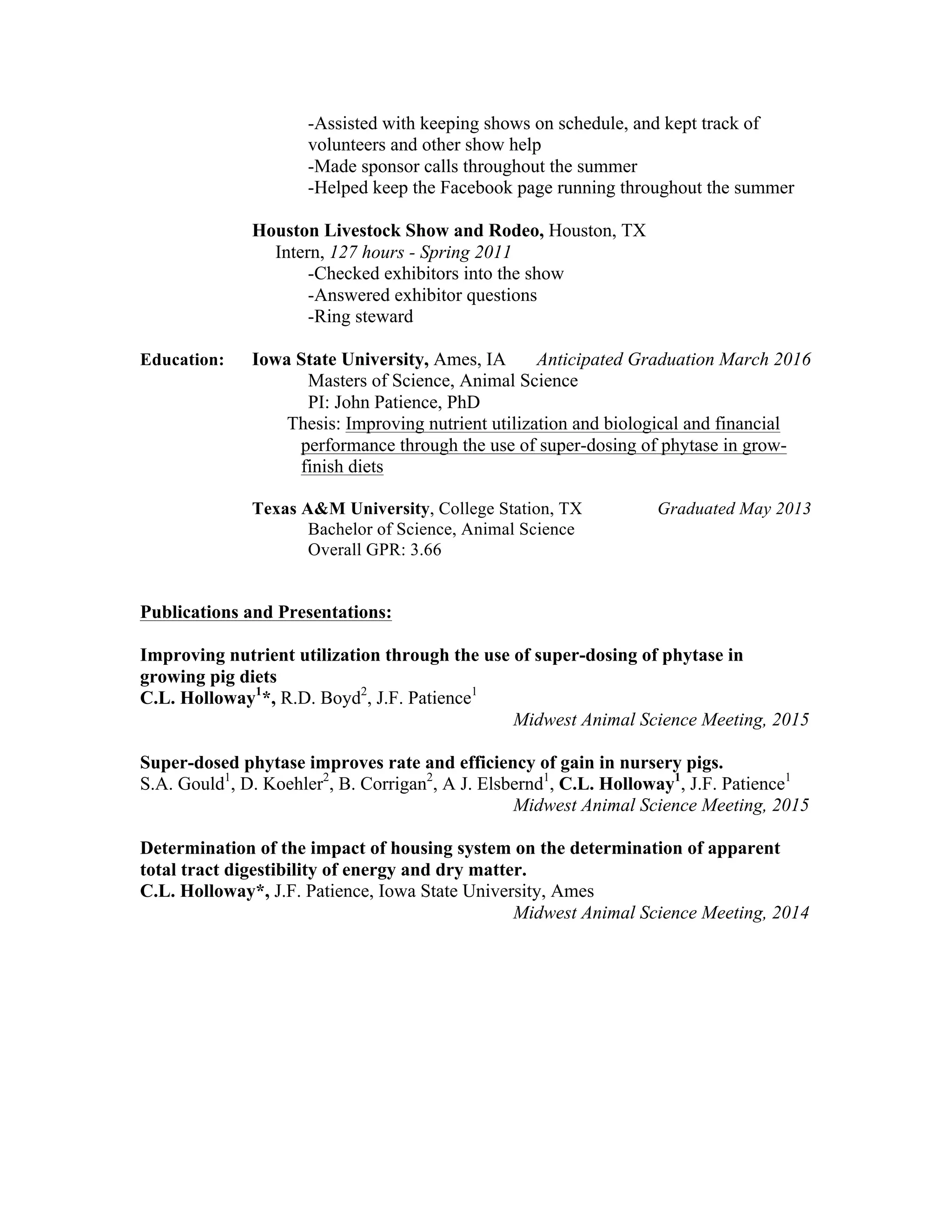 Cassie Holloway - Resume1 | PDF