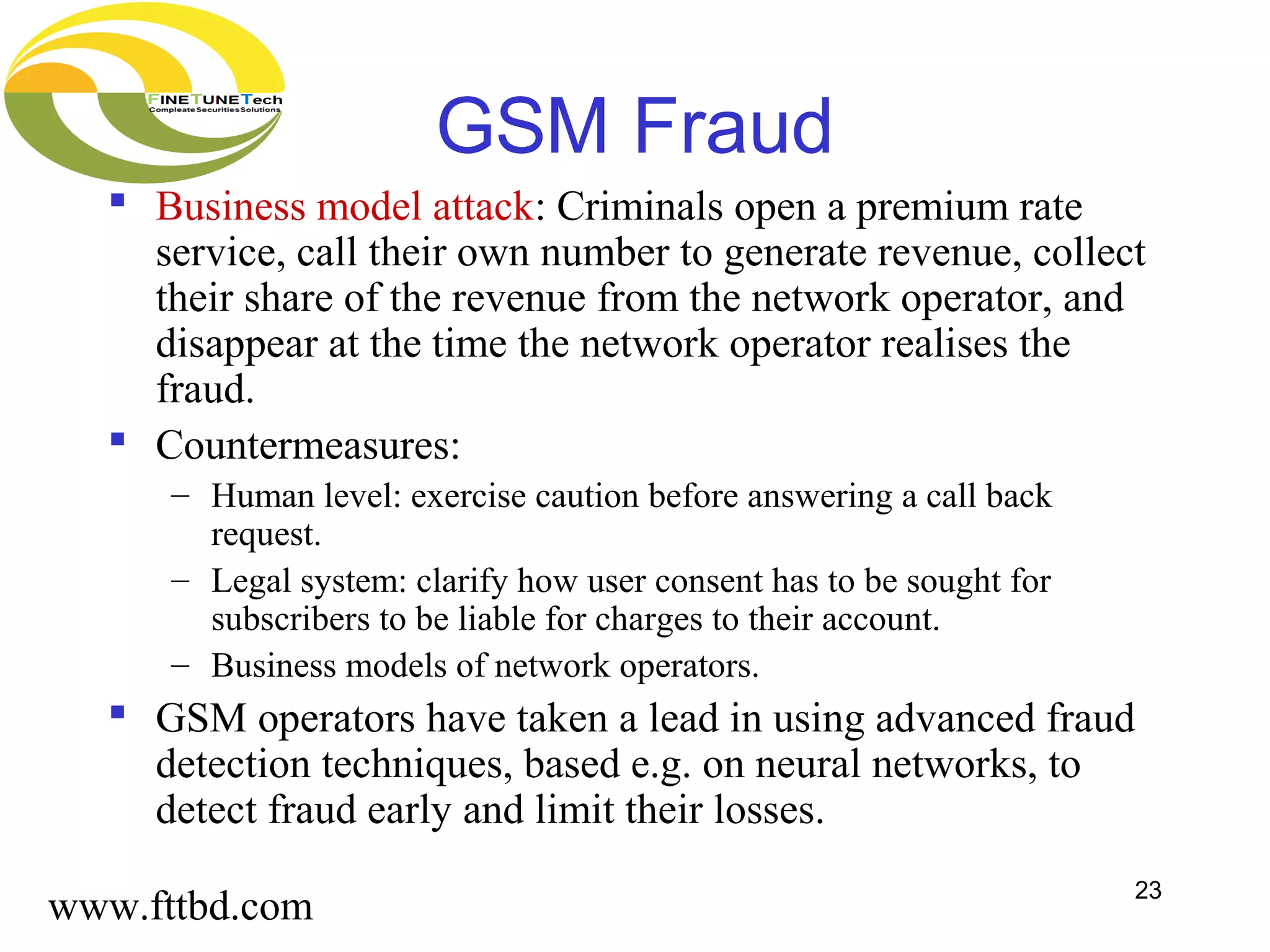 GSM security solution by FINETUNE Technologies | PPT