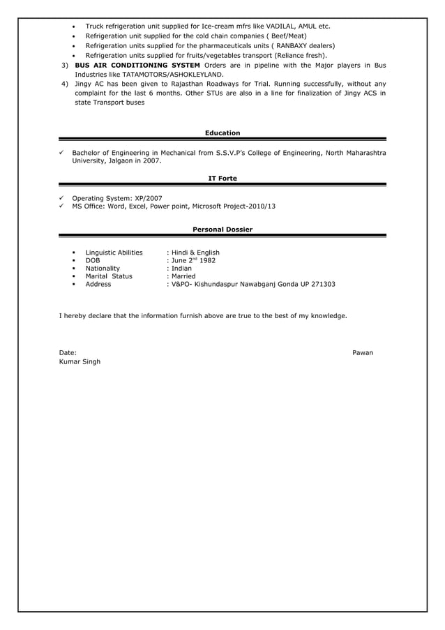 CV -PAWAN KUMAR SINGH | PDF CV -PAWAN KUMAR SINGH | PDF