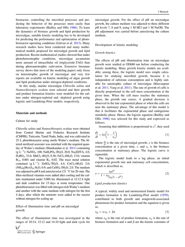 kinetics microalgae-3BT | PDF