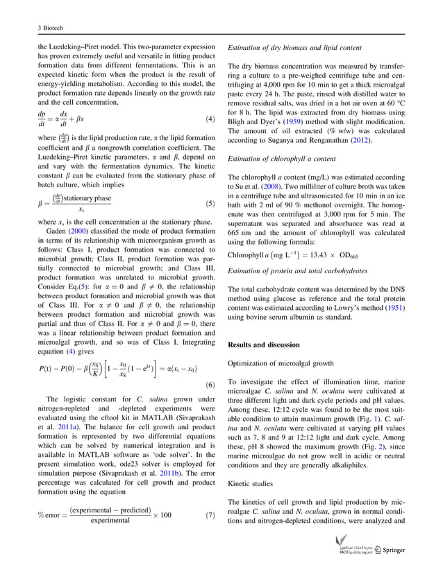 kinetics microalgae-3BT | PDF