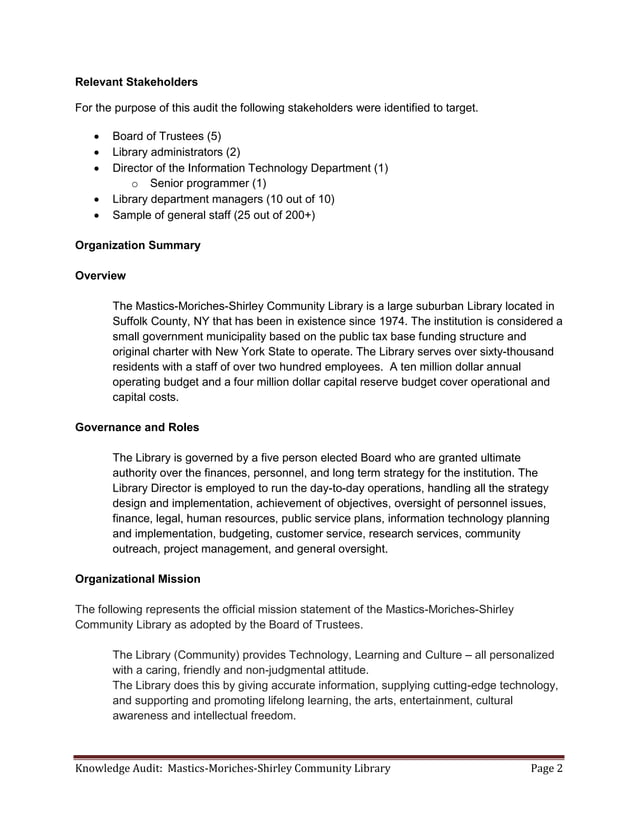 Knowledge Audit Final | PDF