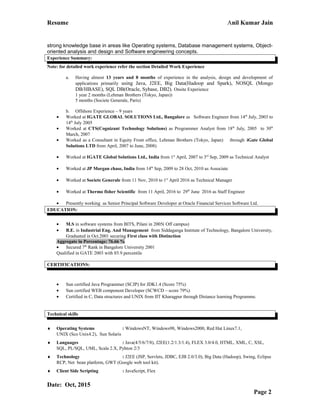 Resume_Anil_Jain_FEB_2017 | DOC | Databases | Computer Software and Applications