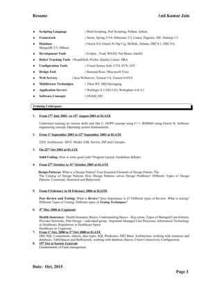Resume_Anil_Jain_FEB_2017 | DOC | Databases | Computer Software and Applications